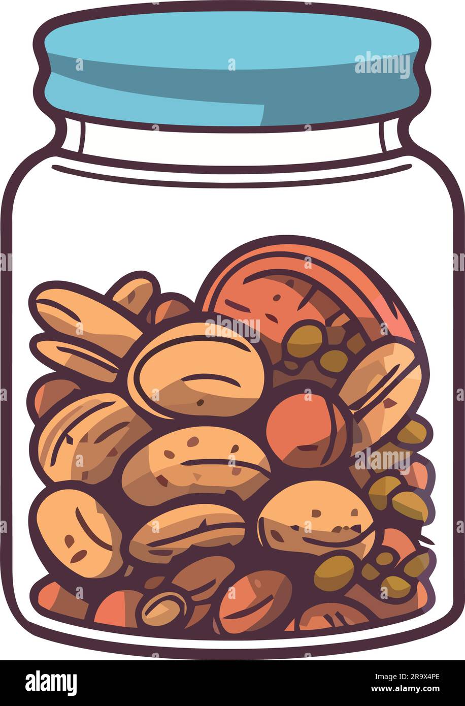 Nuts and jar Stock Vector Images - Alamy