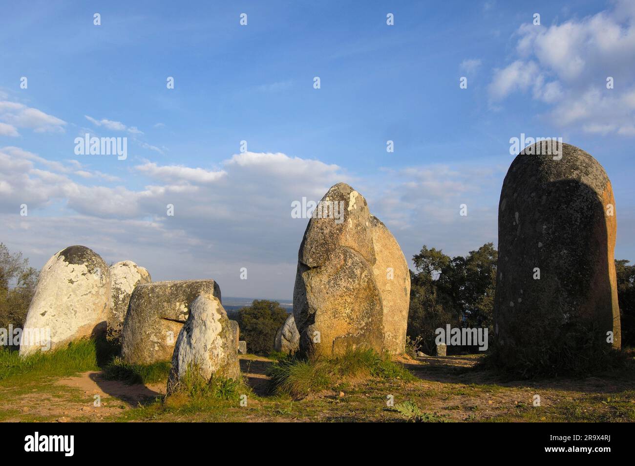 Megaliths, monolith, menhir, cromlech of Almendres, near Evora ...