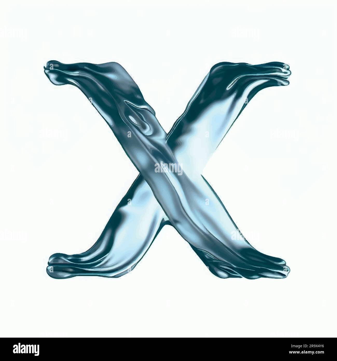 capital letter X in water with blank image background Stock Vector ...