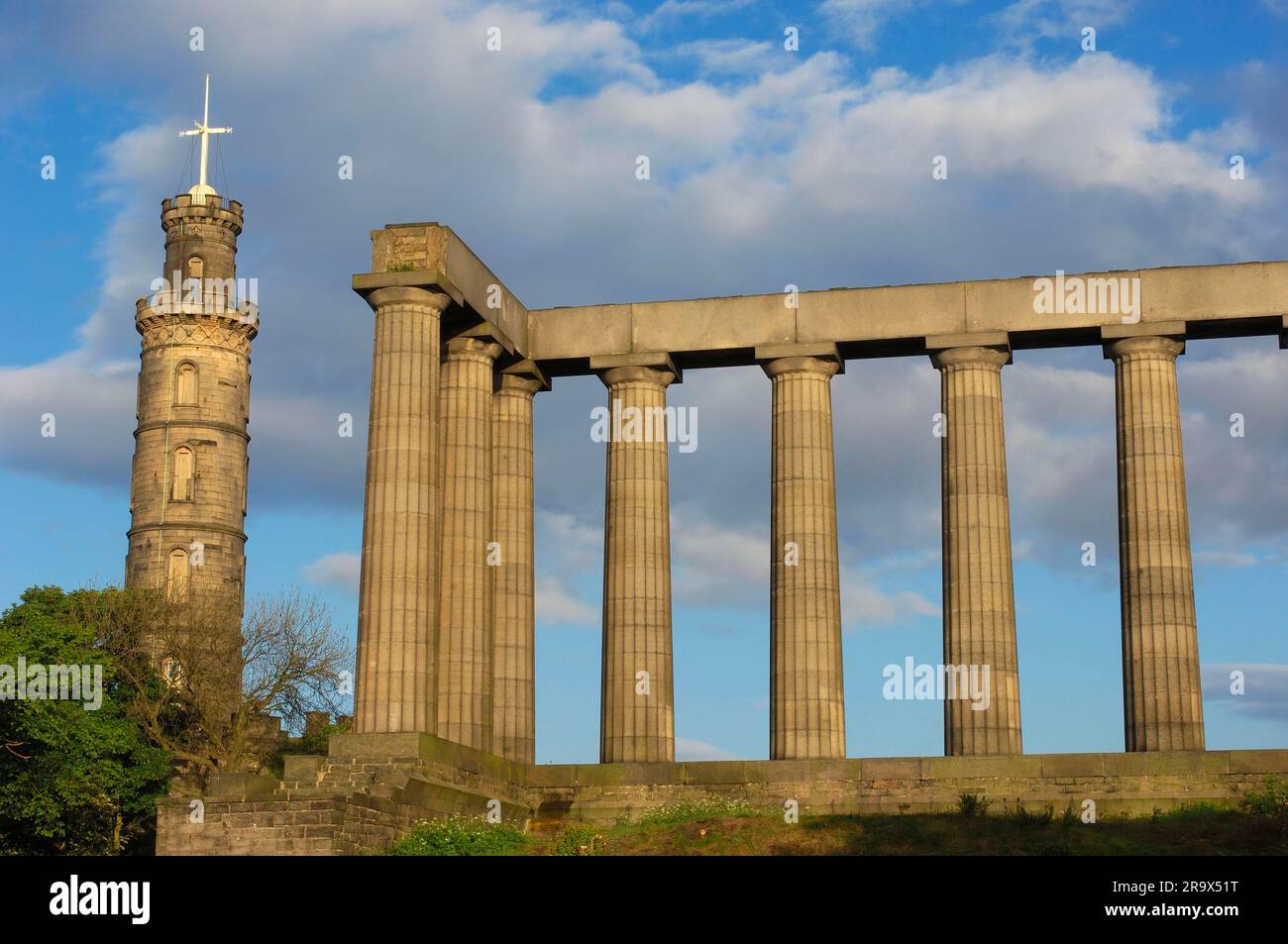 National Monument and Nelson Monument, Edinburgh, Lothian, Scotland ...