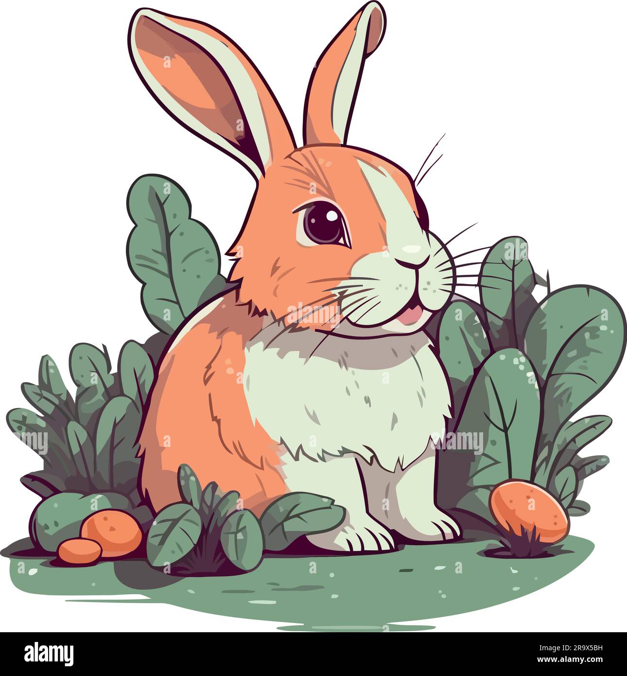 Young rabbit in the grass Cut Out Stock Images & Pictures - Alamy