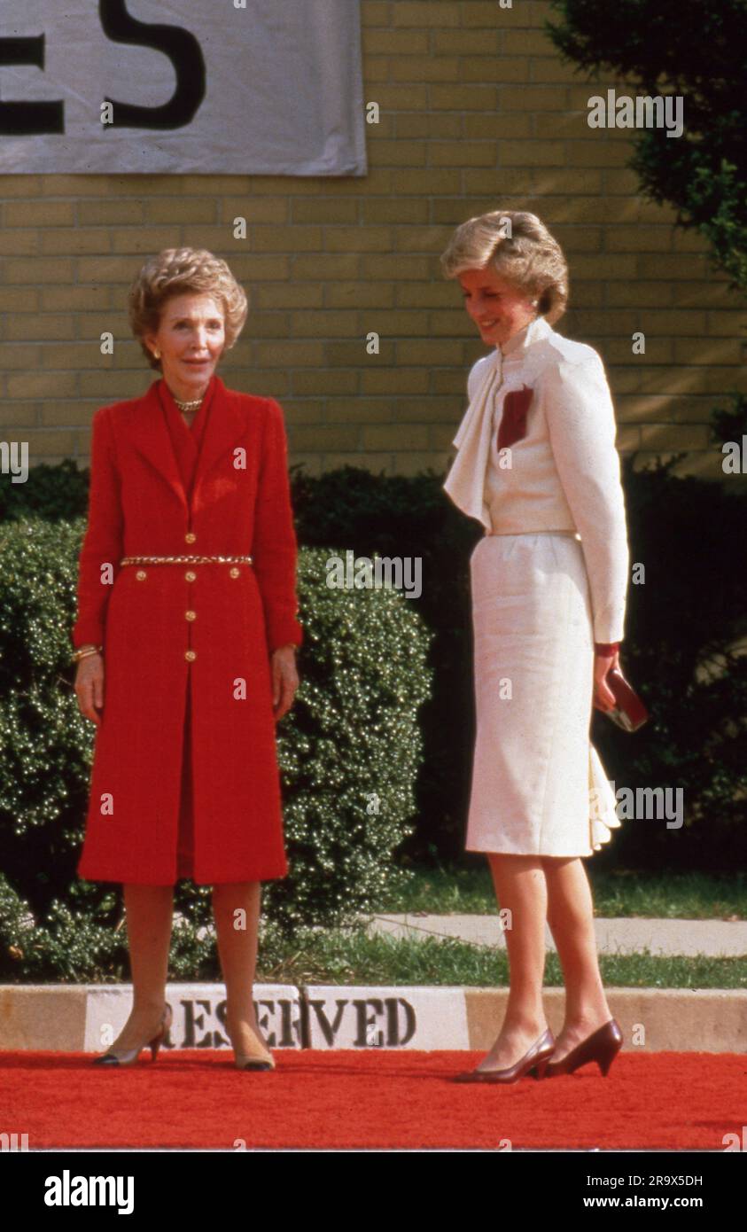 11 November 1995 Diana, Princess of Wales with First Lady Nancy Reagan ...