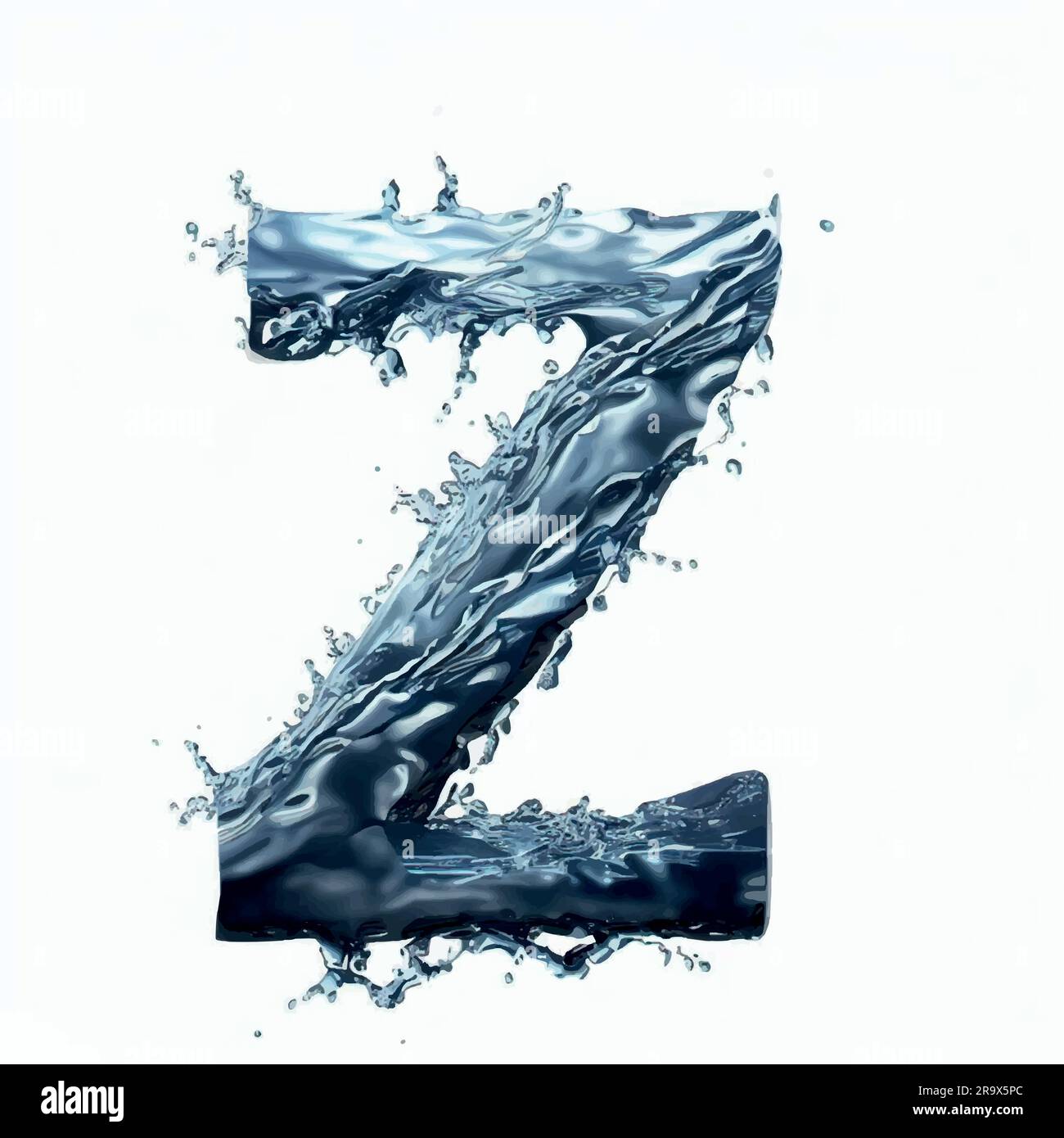 capital letter Z in water with blank image background Stock Vector ...