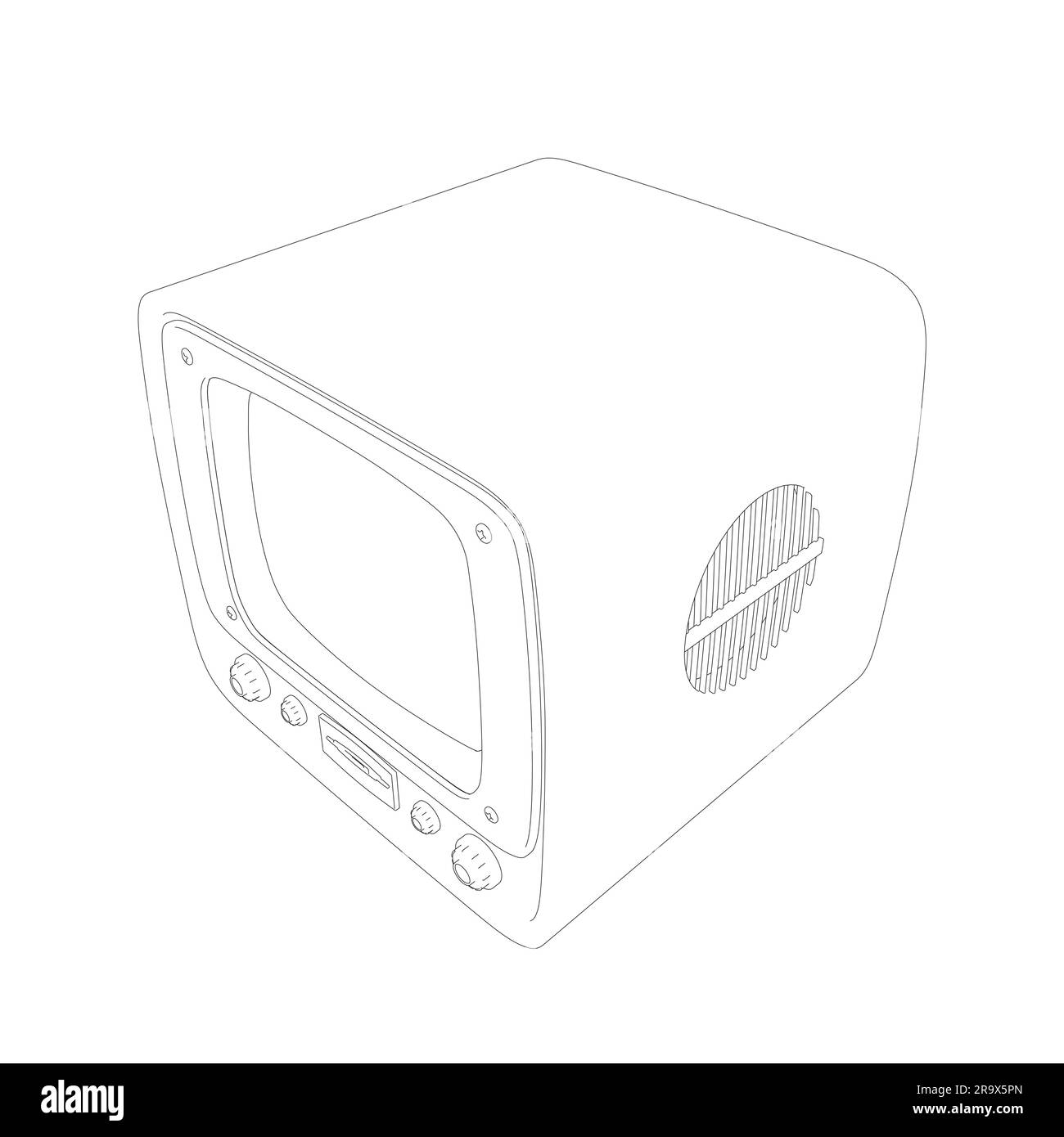 Vintage tv outline Black and White Stock Photos & Images - Alamy