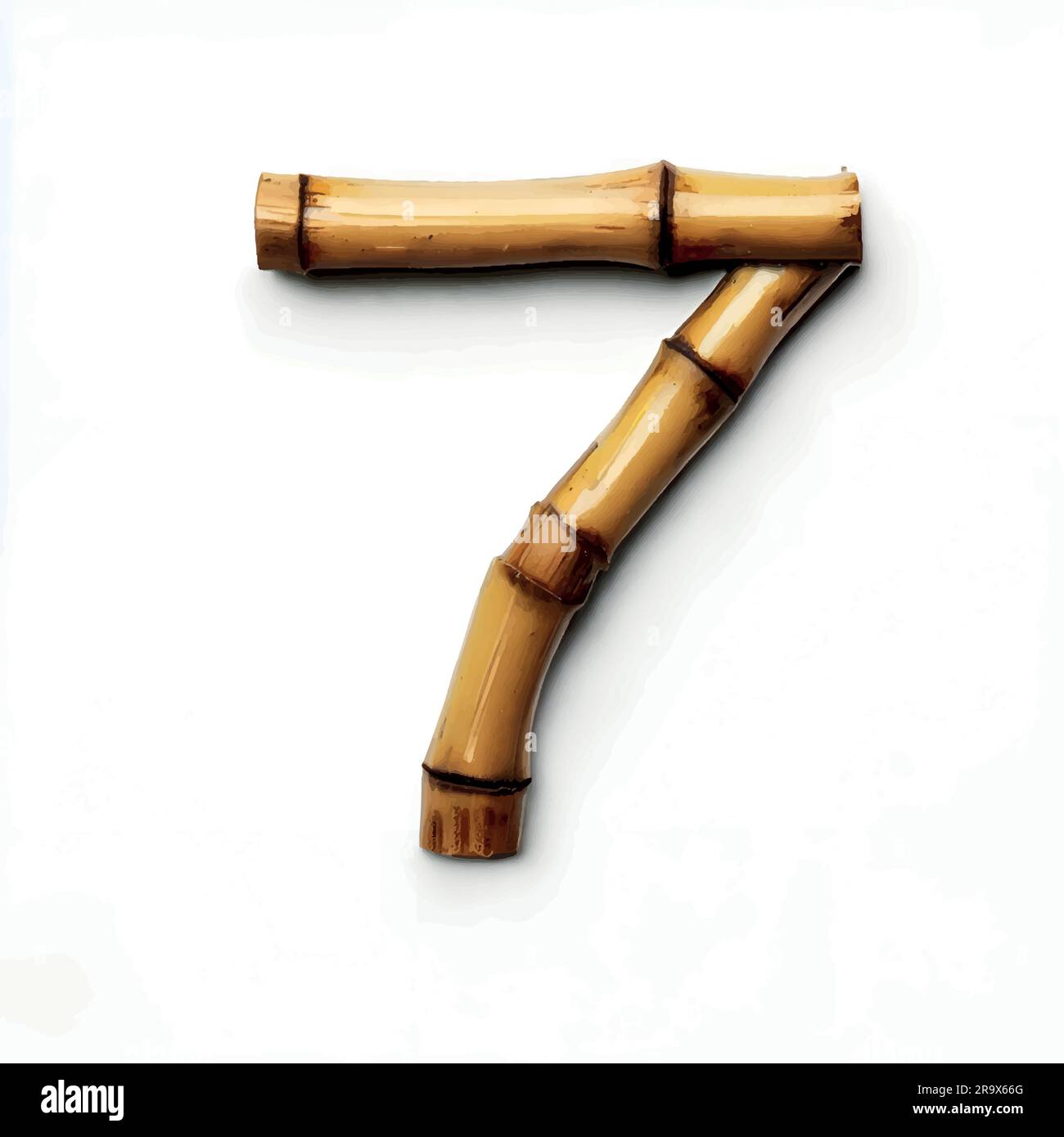 number seven in bamboo with white background Stock Vector Image & Art ...