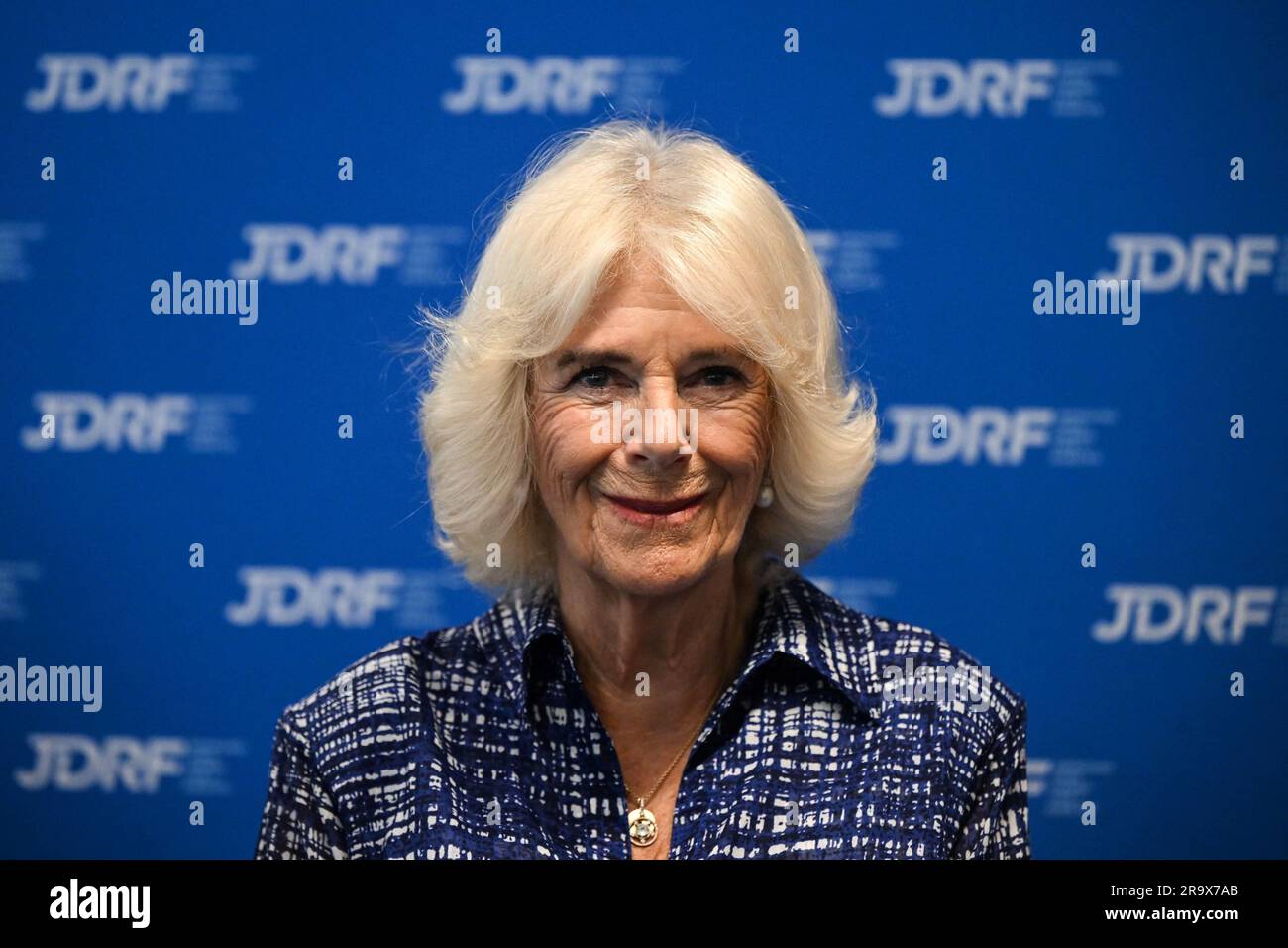Queen Camilla during a reception following her visit to a research ...