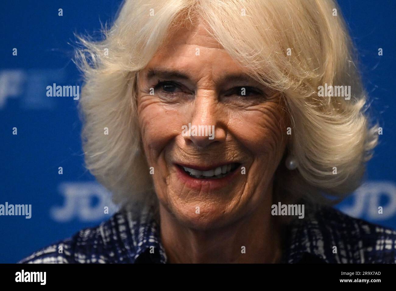 Queen Camilla during a reception following her visit to a research ...