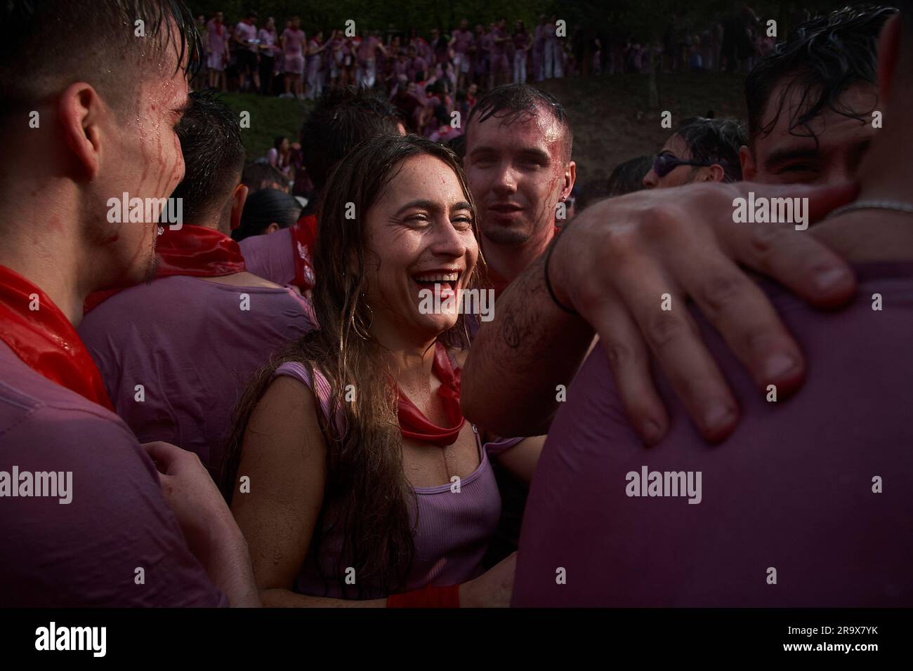 La Rioja, Spain. 29 June 2023. Wine Battle / Batalla de Vino. Riscos de ...