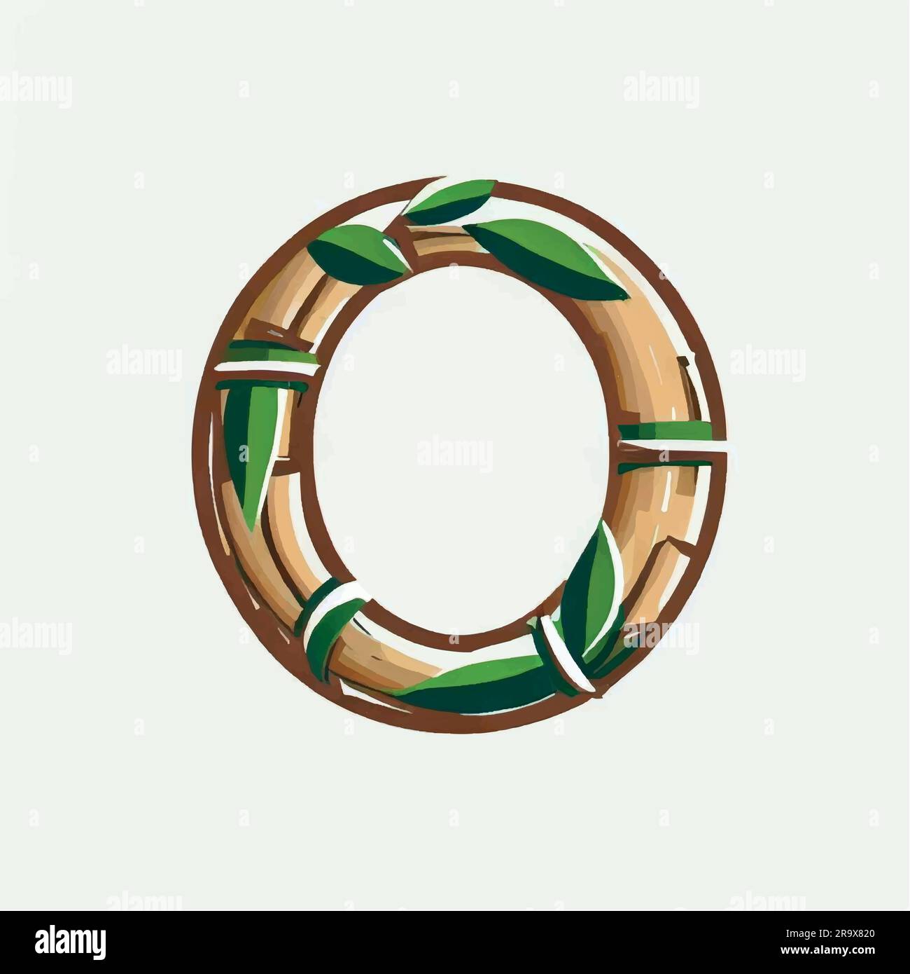 bamboo letter O logo icon on a white background Stock Vector Image ...