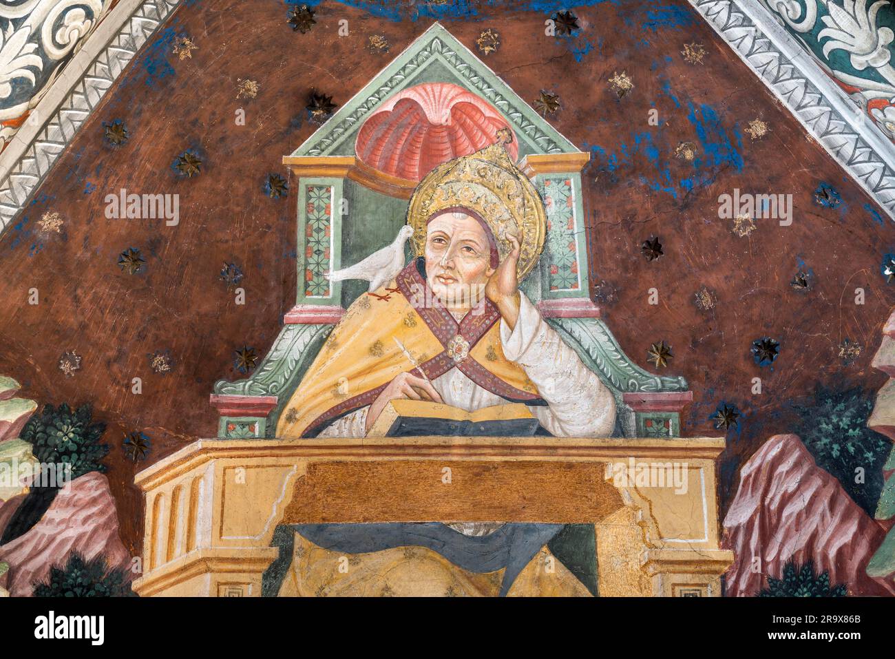 Church Father Gregory, Gregory the Great, 540- 604, Fresco, Early ...