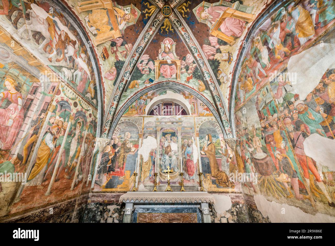 Capella di Santa Margherita, Chapel of Saint Margaret with frescoes ...
