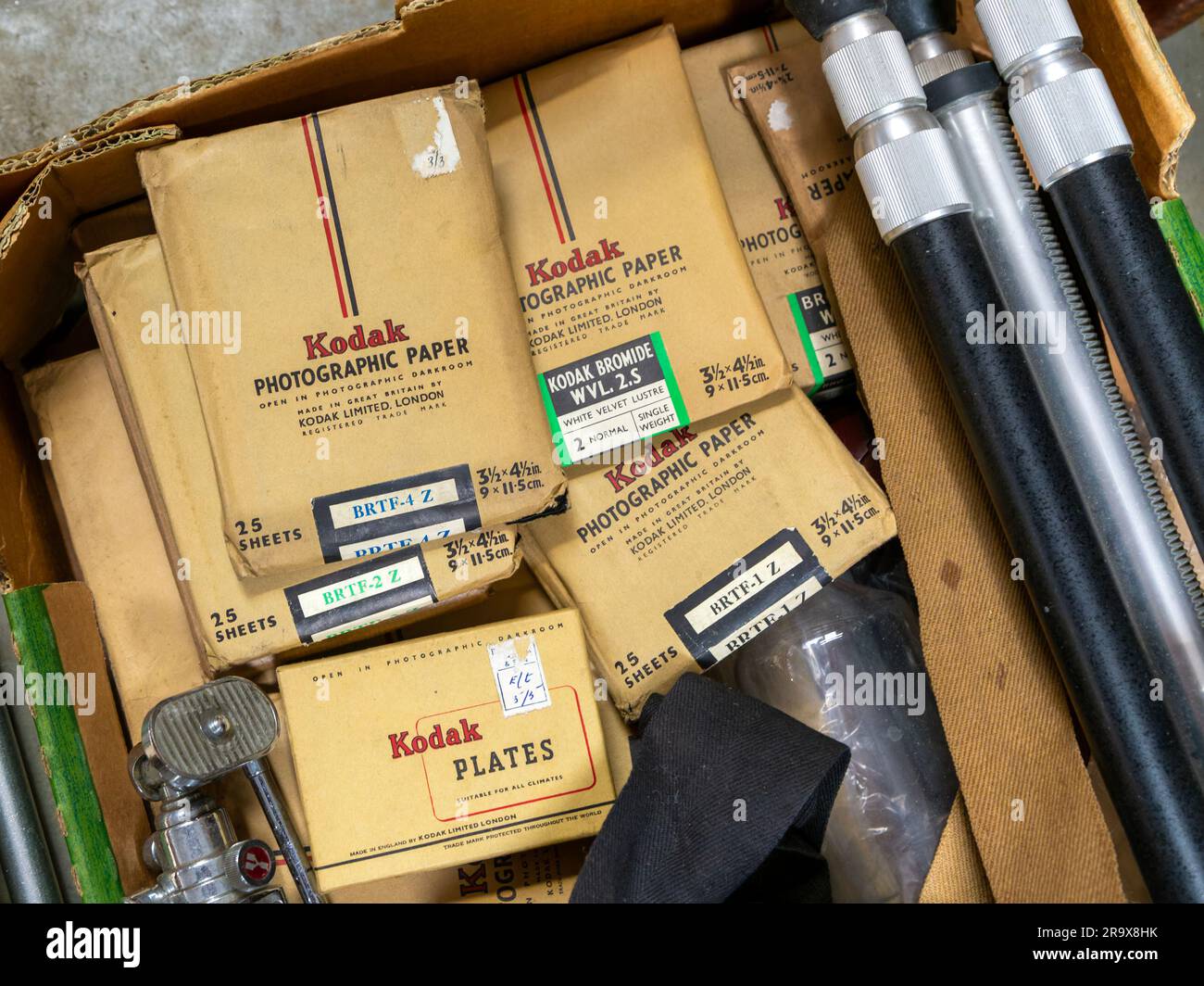 Old Kodak photographic paper packages on display in auction room, UK ...