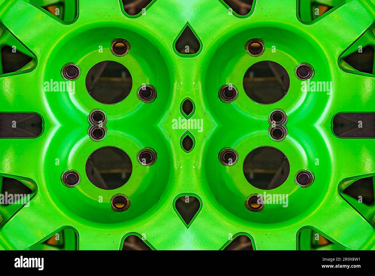 Abstract geometric modern collage pattern in vivid green colors Stock ...