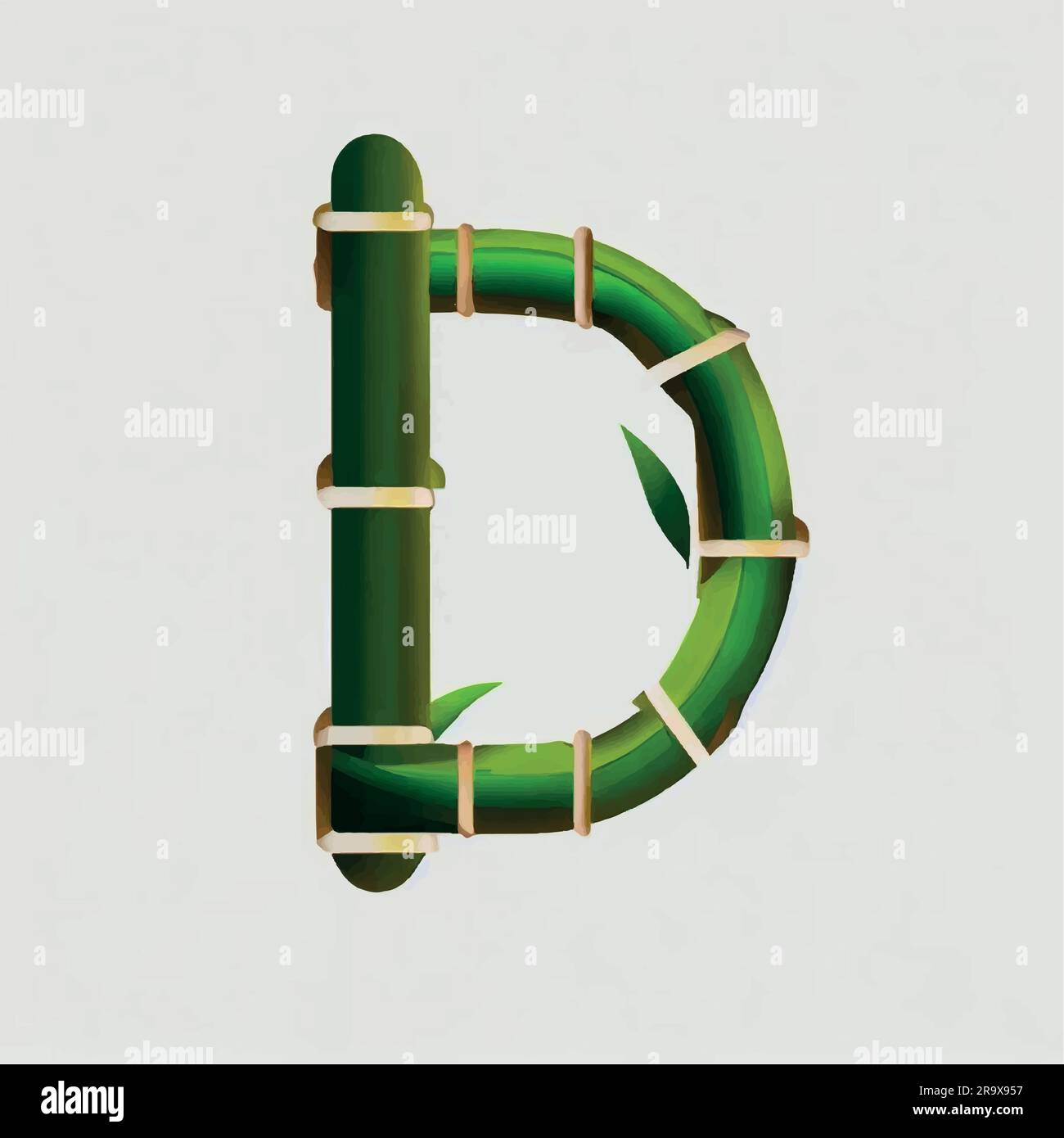 Letter d green bamboo logo hi-res stock photography and images - Alamy