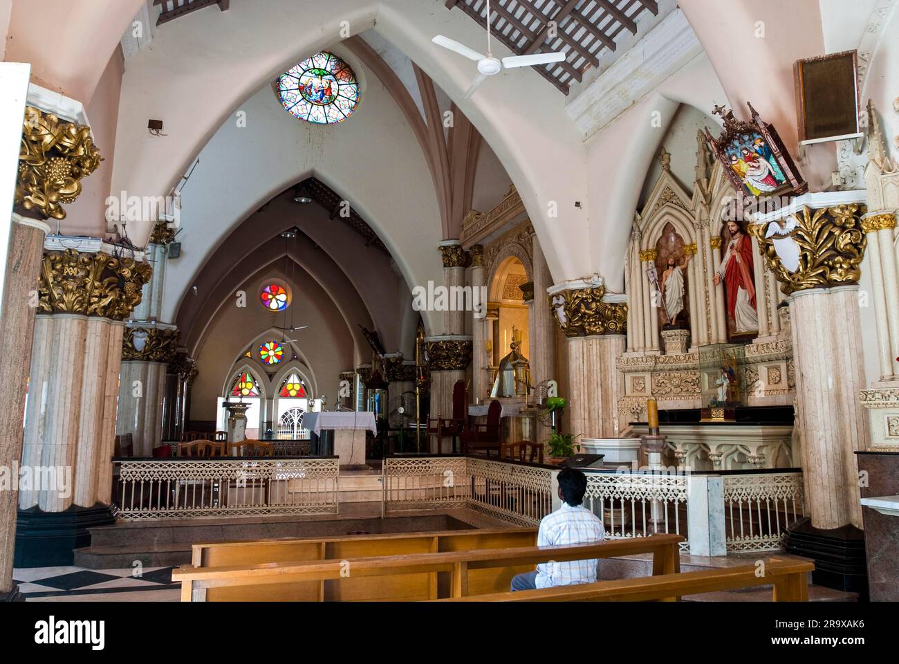 Interior St. Mary's Basilica in Shivajinagar was built by Abbe Dubois ...