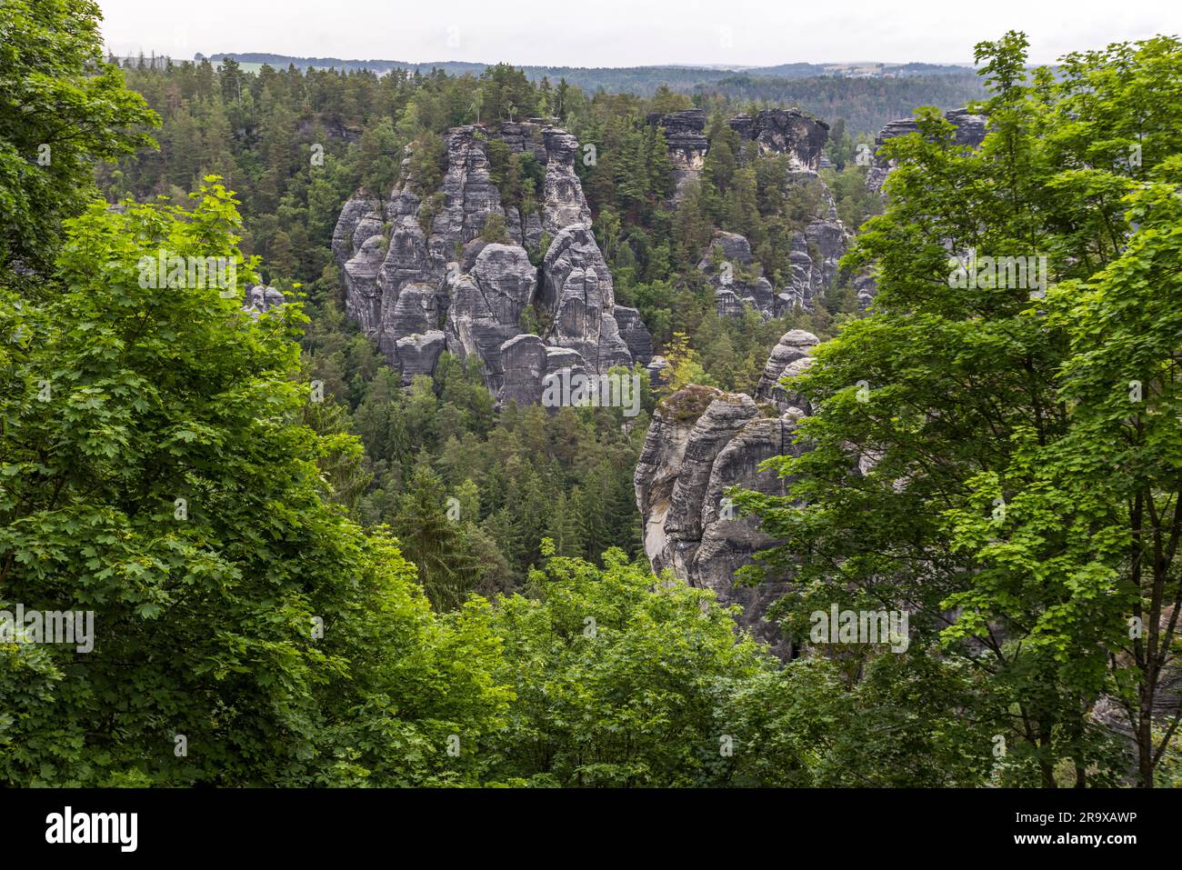 Painter's Path through Saxon Switzerland. Rathen, Germany. The rock ...