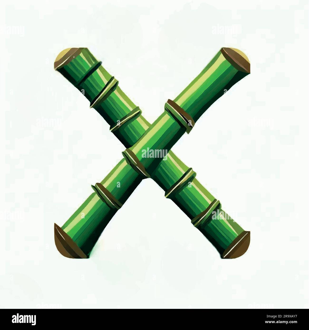 green bamboo letter X logo icon on a white background Stock Vector ...