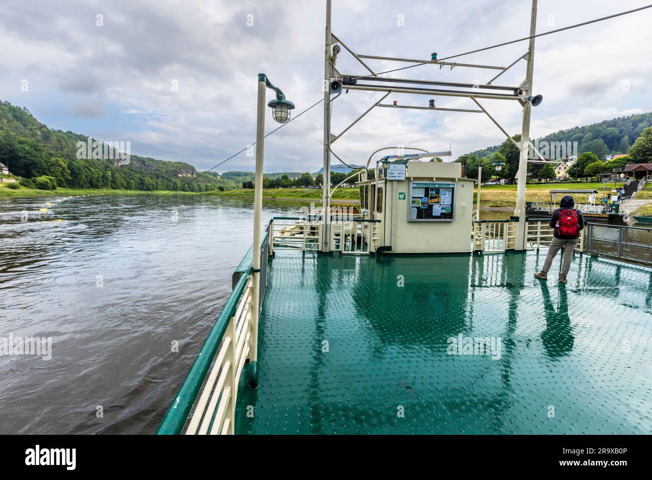 Yaw cable ferry health resort Rathen, Germany. Yaw rope ferry Kurort ...