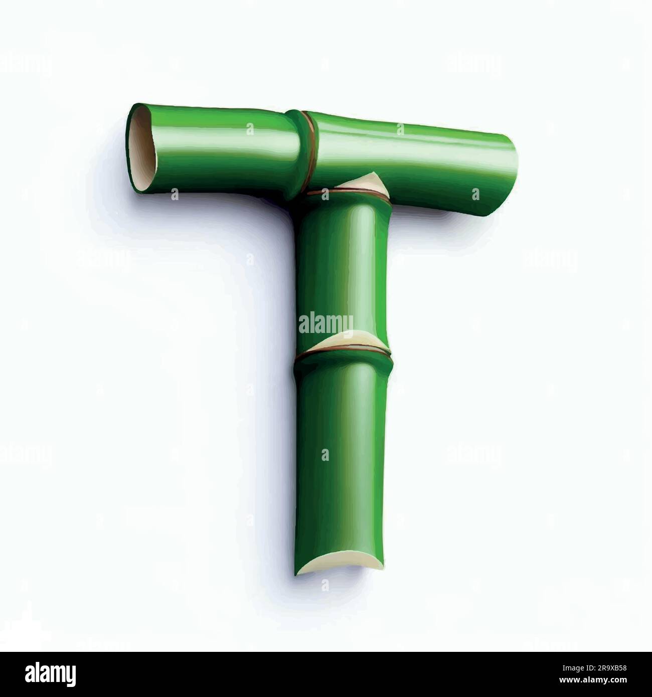 green bamboo letter T logo icon on a white background Stock Vector ...