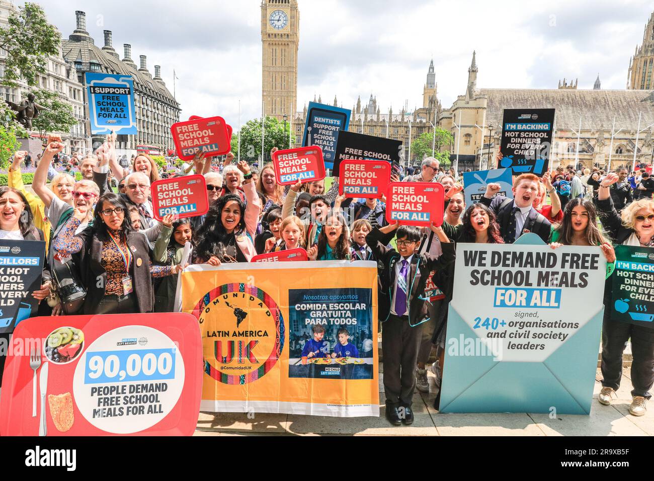 Children march past hi-res stock photography and images - Alamy