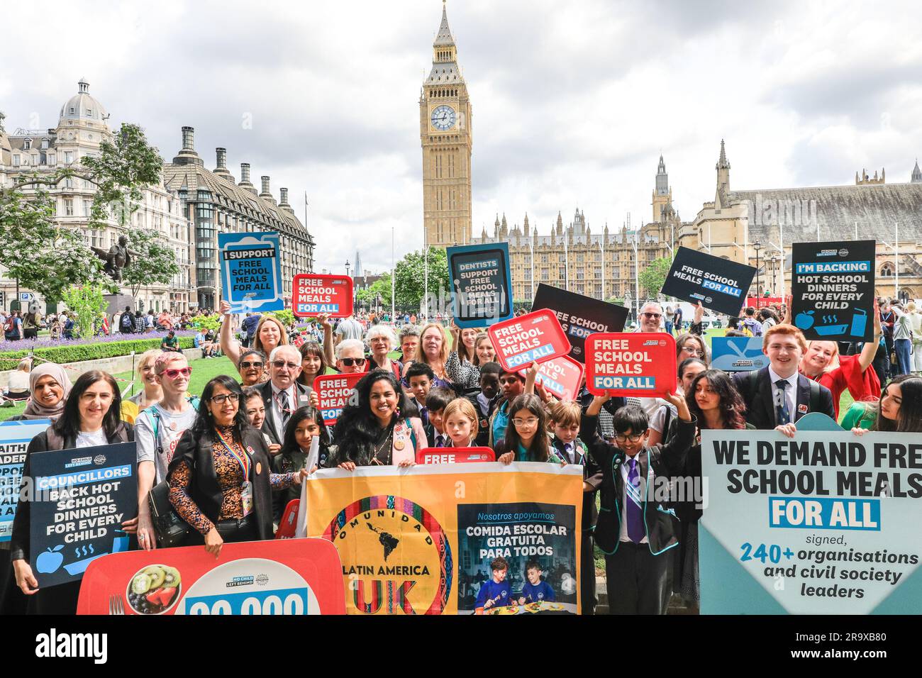 Children march past hi-res stock photography and images - Alamy