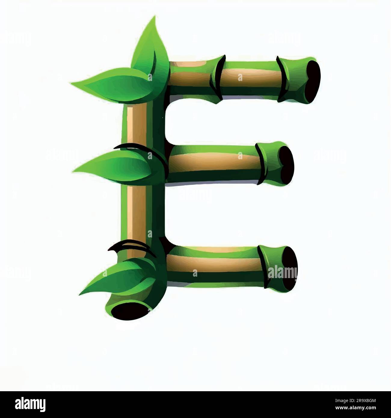 Letter e green bamboo logo hi-res stock photography and images - Alamy