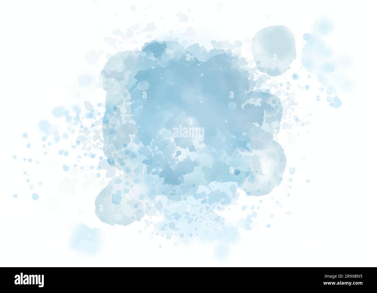 Pastel blue hand painted watercolour splatter design Stock Vector Image ...