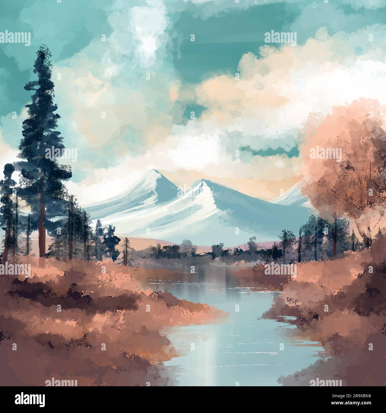Bob ross paint Stock Vector Images - Alamy