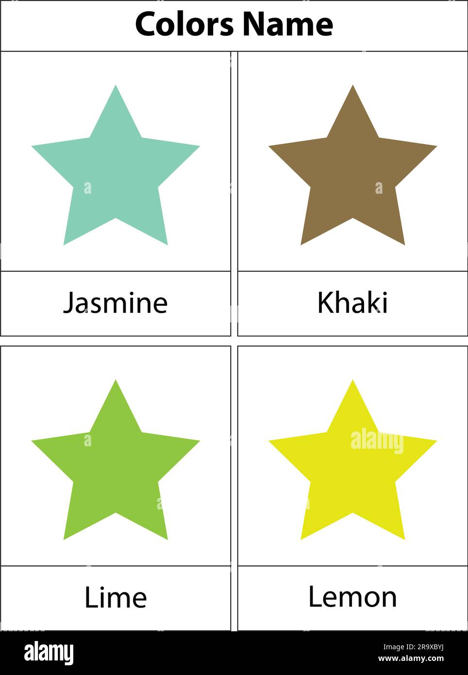 Star Learning colors name. Vector illustration. white background ...