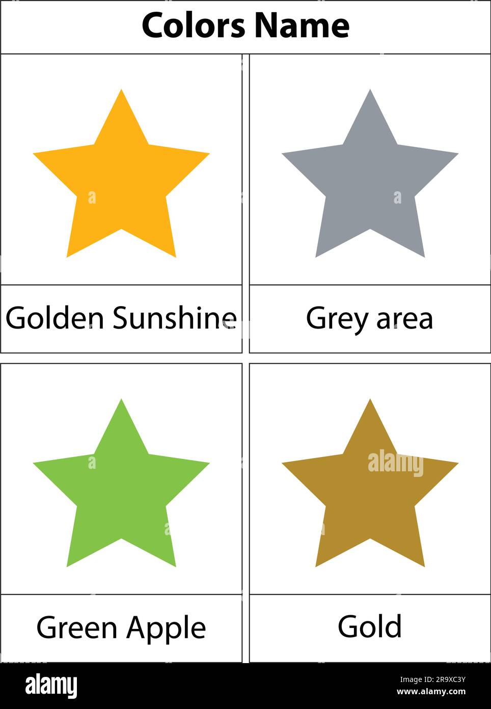 Star Learning colors name. Vector illustration. white background ...
