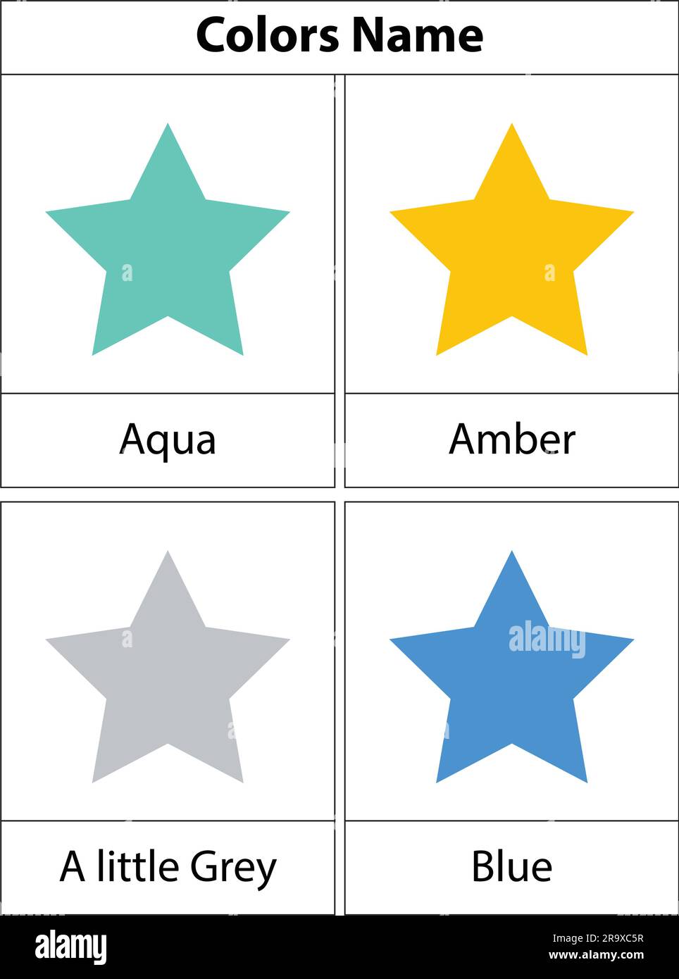 Star Learning colors name. Vector illustration. white background ...