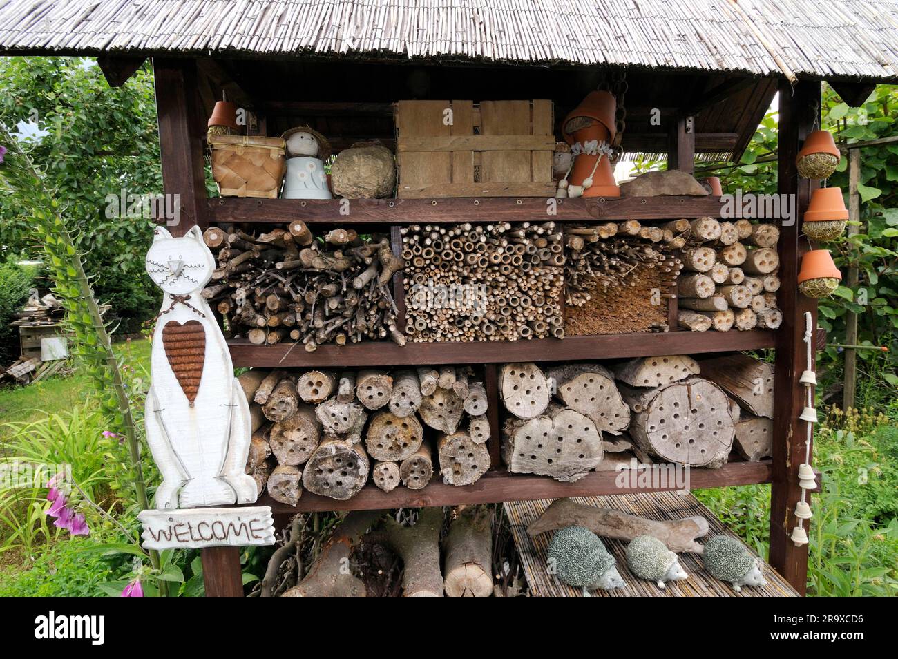 Insect hotel in allotment garden, Germany Stock Photo - Alamy