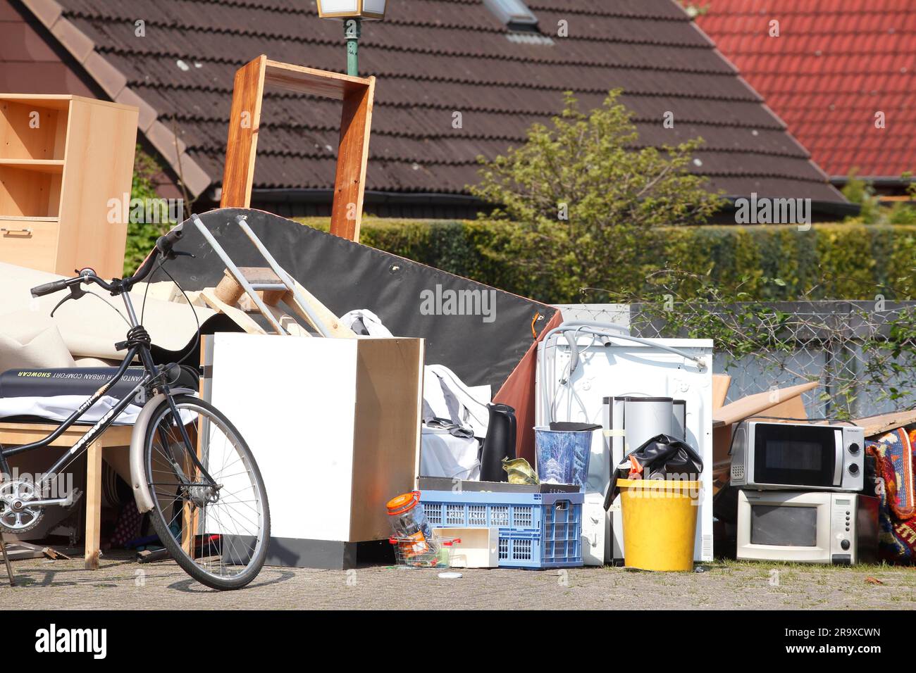 Electronic waste, bulky waste standing by the roadside, Germany Stock ...