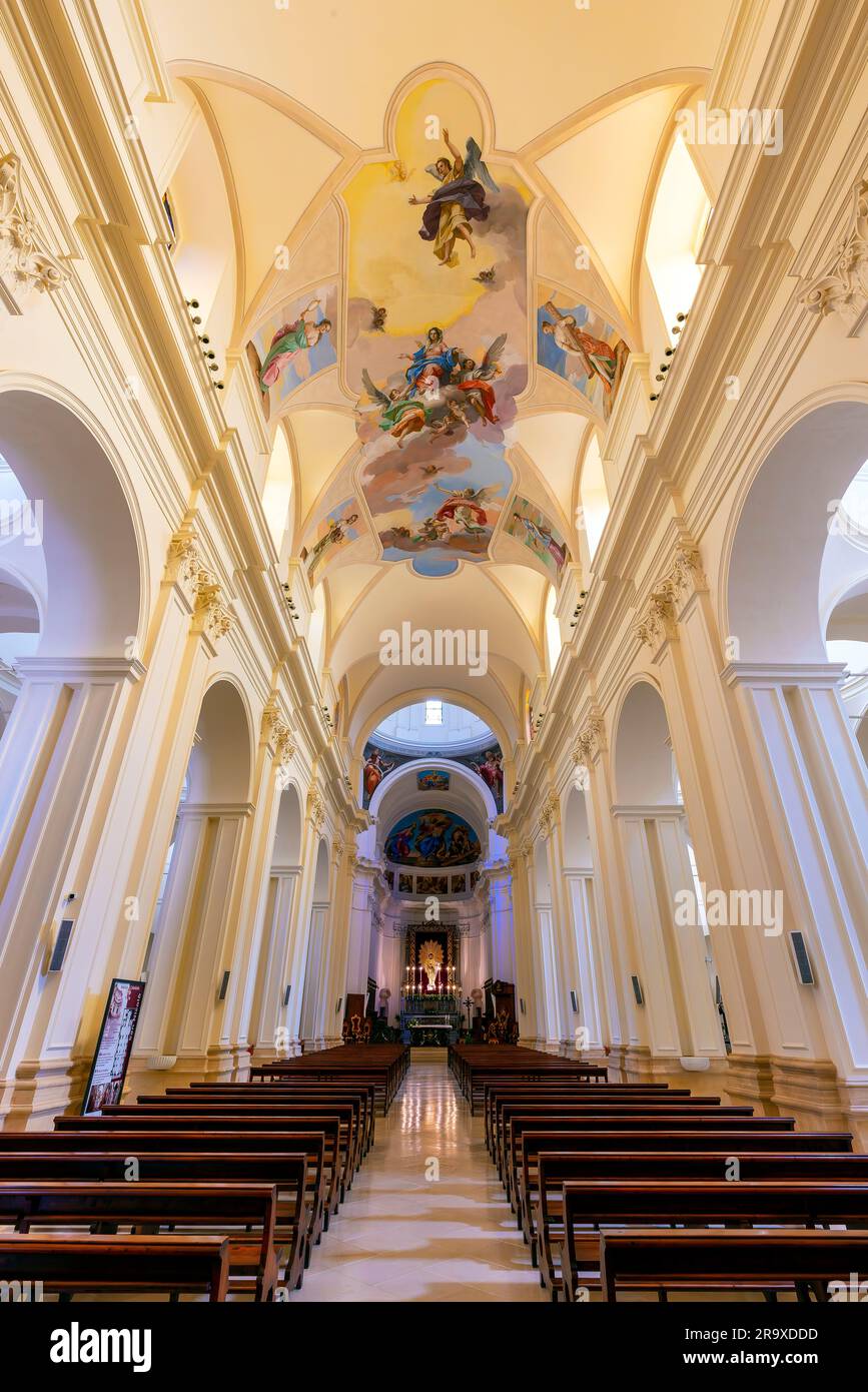 Painted cupola in Saint Nicholas of Myra Cathedral, in Noto in Sicily ...