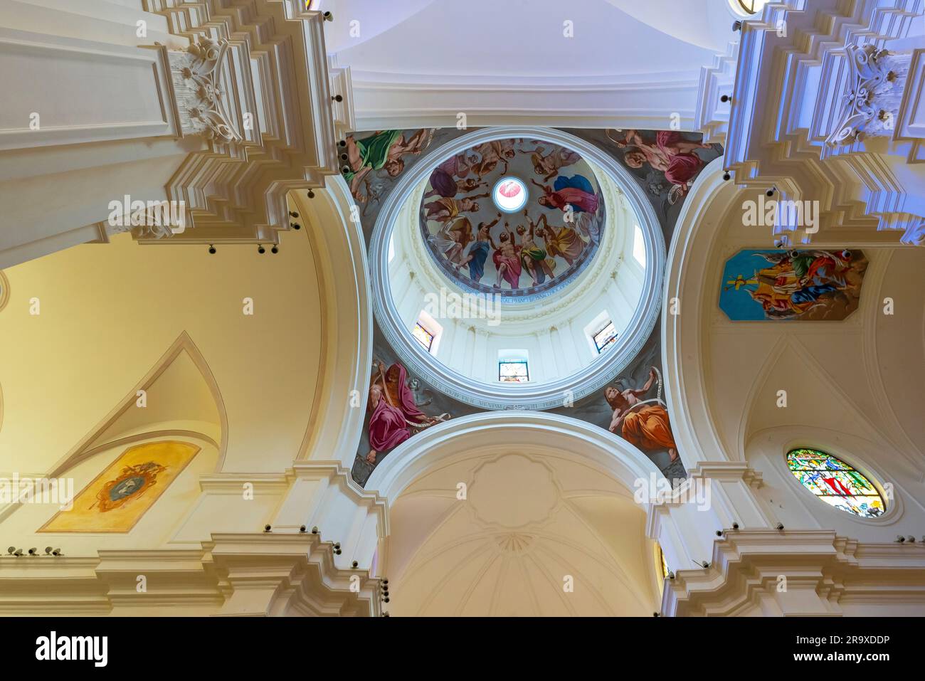 Painted cupola in Saint Nicholas of Myra Cathedral, in Noto in Sicily ...