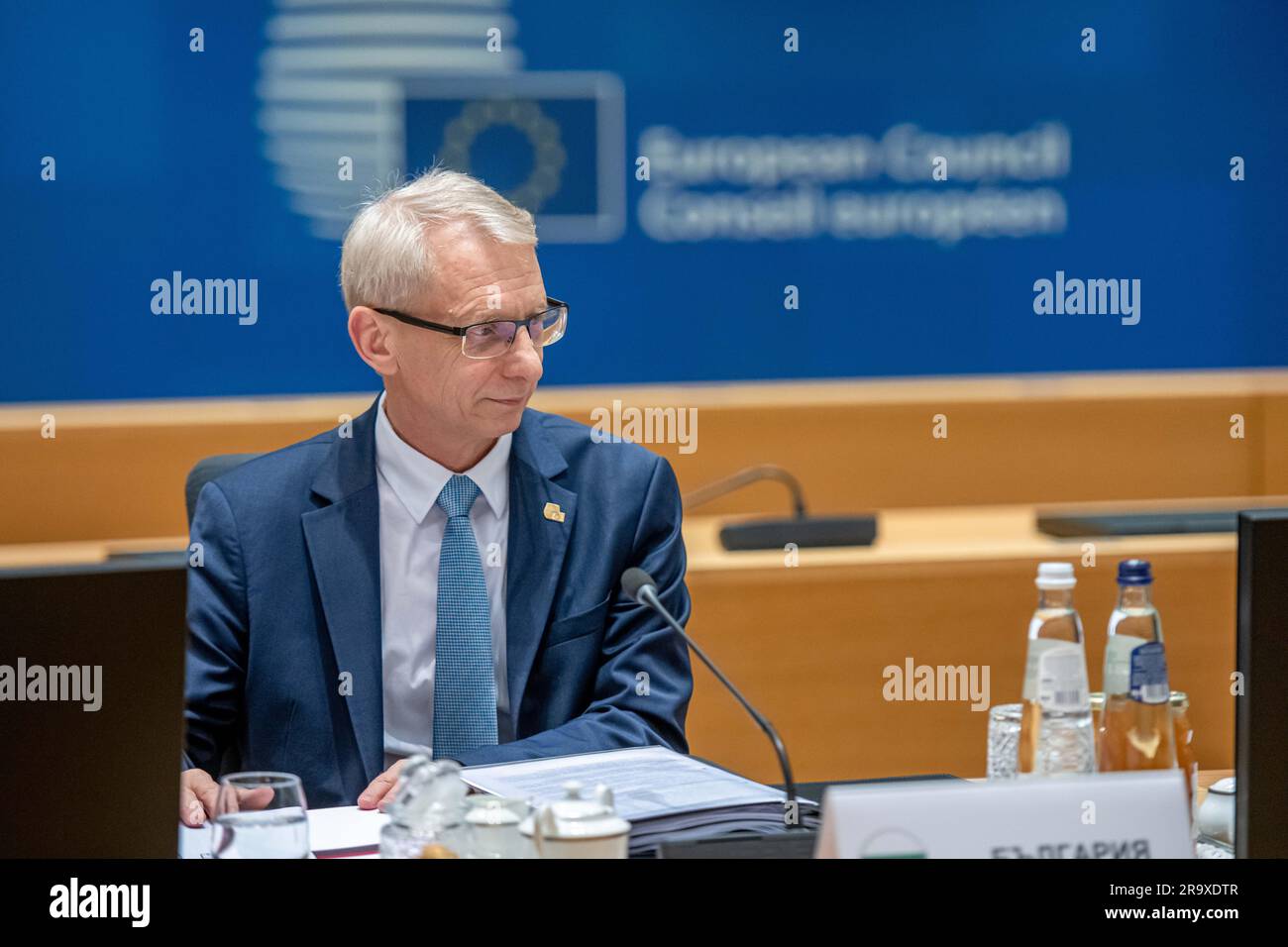 BRUSSELS - President of Bulgaria Nikolai Denkov during a European ...