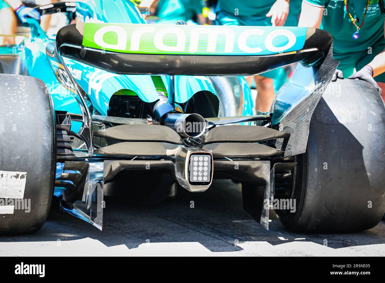 Aston Martin F1 Team AMR23, mechanical detail of rear wing and floor ...