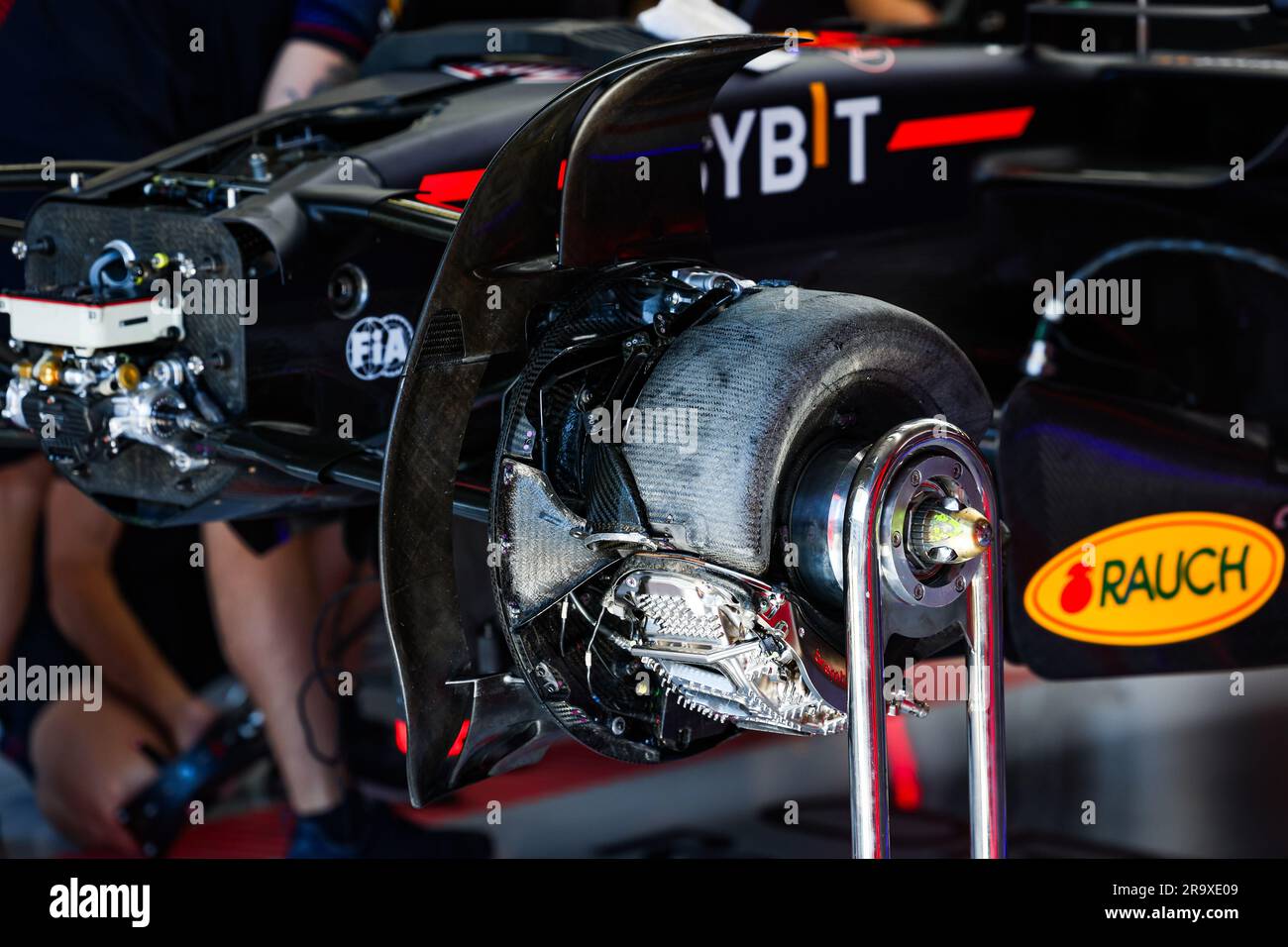 Red Bull Racing RB19, mechanical detail of front brakes during the 2023 ...