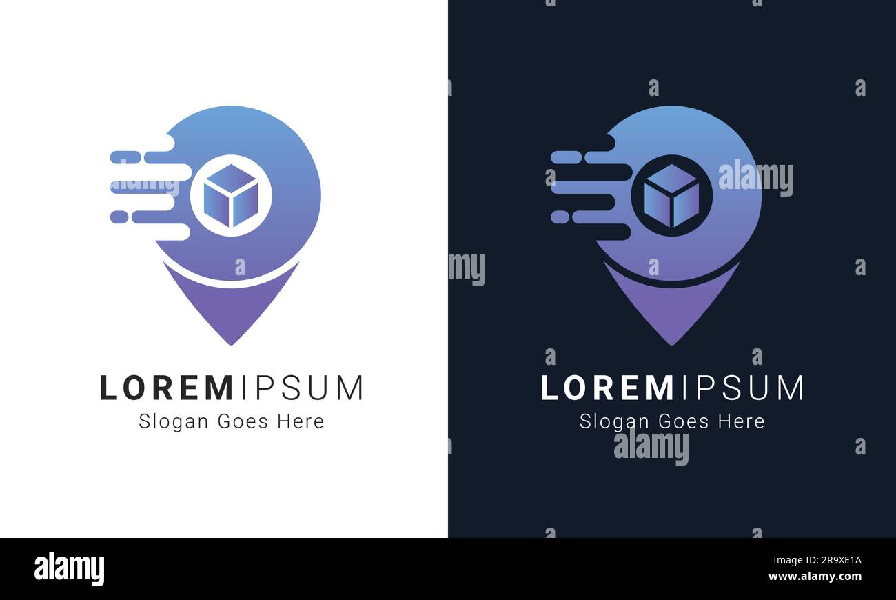 Pin Delivery Location Logo Design Tracking Box parcel Location Logotype ...