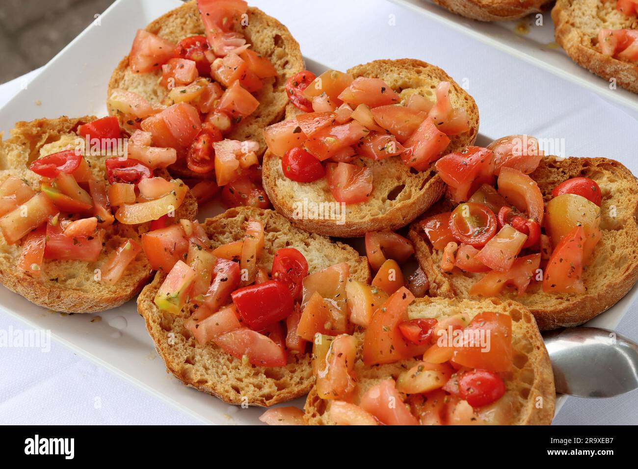 Apulian friselle, typical summer food from Puglia, South Italy. Crunchy ...
