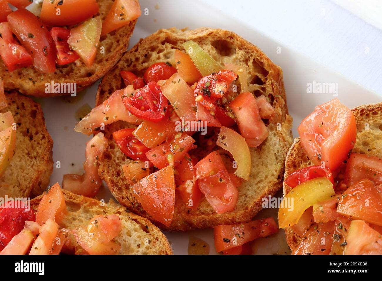 Apulian friselle, typical summer food from Puglia, South Italy. Crunchy ...