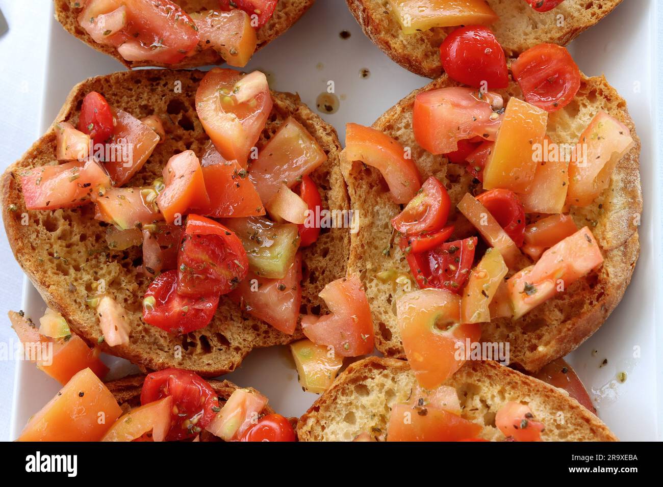 Apulian friselle, typical summer food from Puglia, South Italy. Crunchy ...