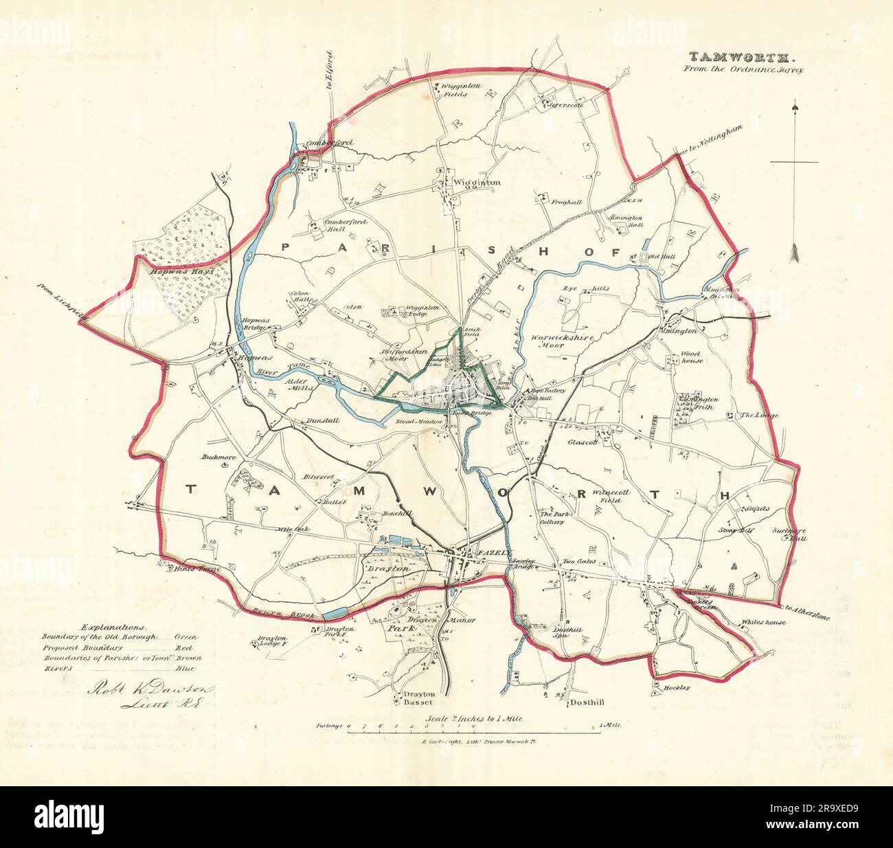 Staffordshire map 19th century hi-res stock photography and images - Alamy