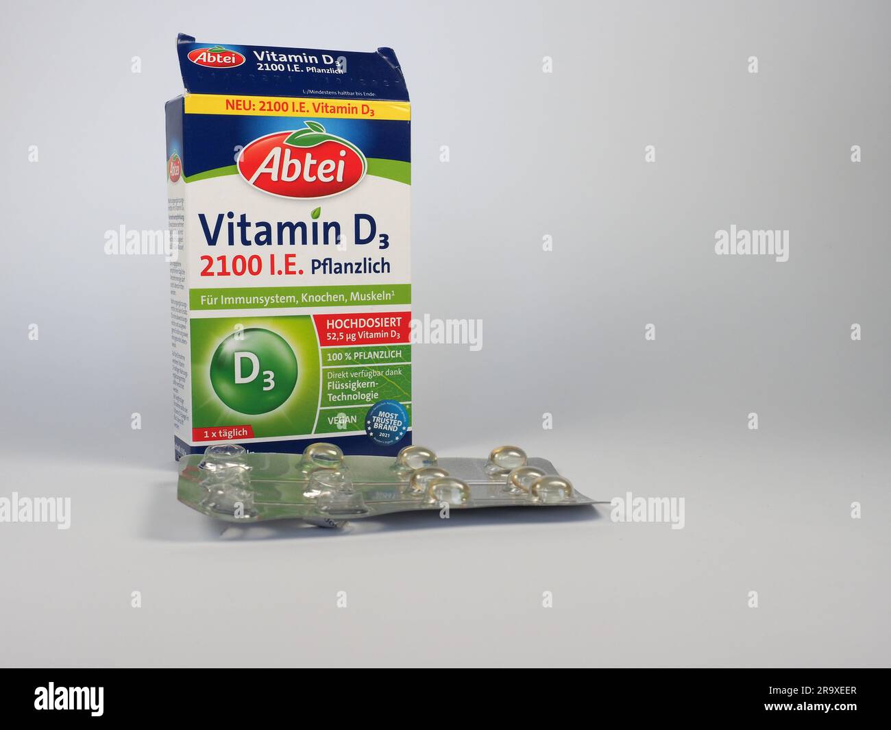 BERLIN, GERMANY - CIRCA JUNE 2023: Abtei Vegan vitamin D3 daily ...