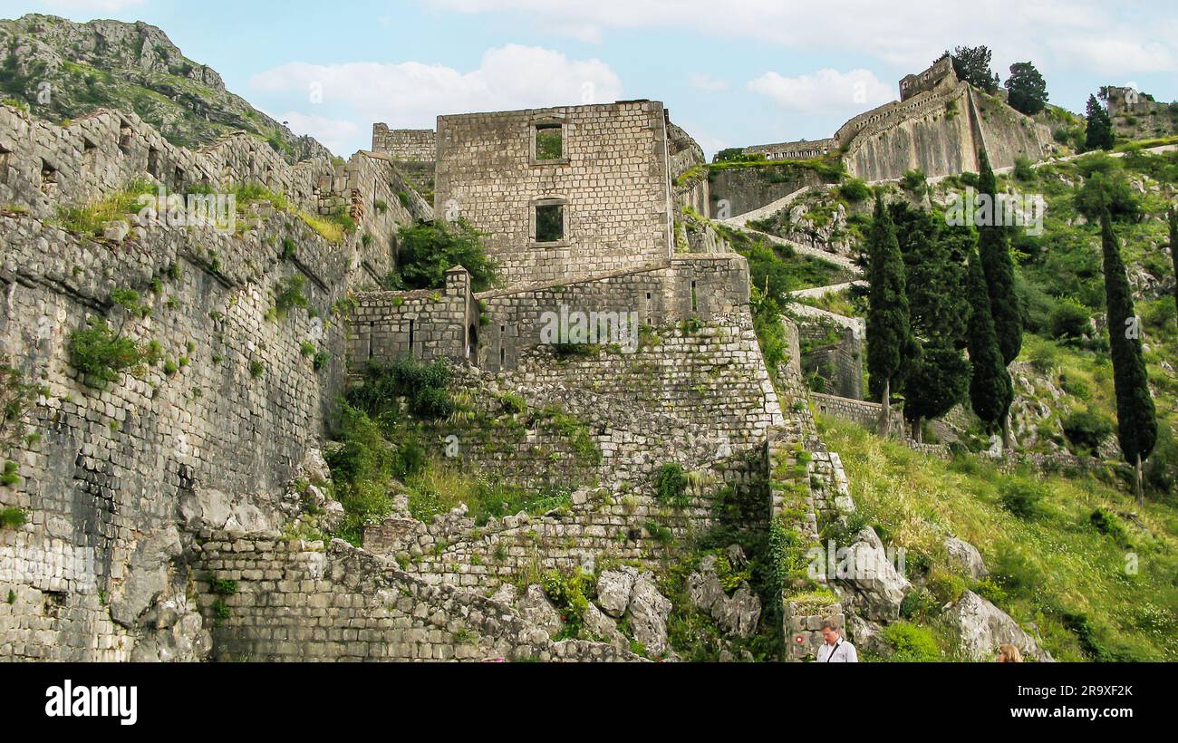 walls of Castle Of San Giovanni in Kotor city Stock Photo - Alamy
