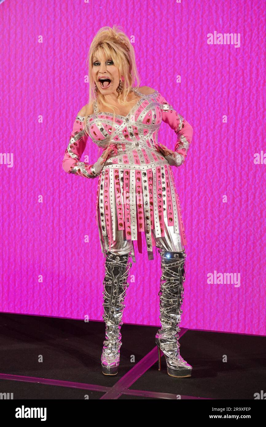 Dolly Parton speaks during a press conference to launch her new album ...