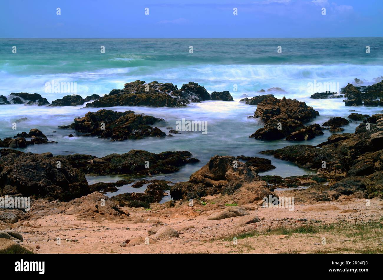 Surf breaking Asilomar State Marine Reserve Monterey Bay California ...