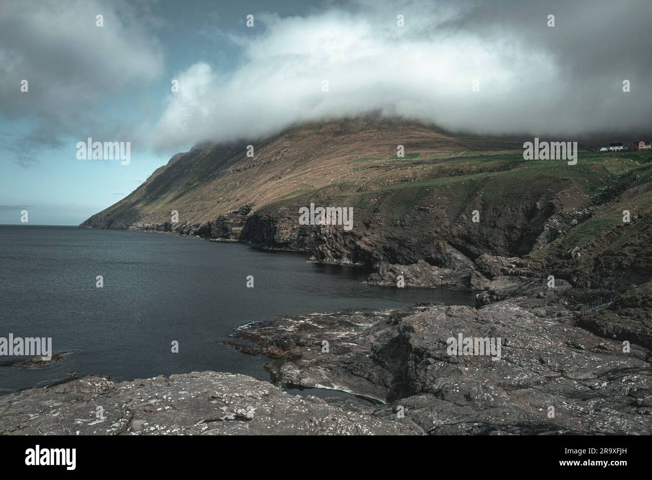 A breathtaking view of the stunning landscape of the Faroe Islands ...