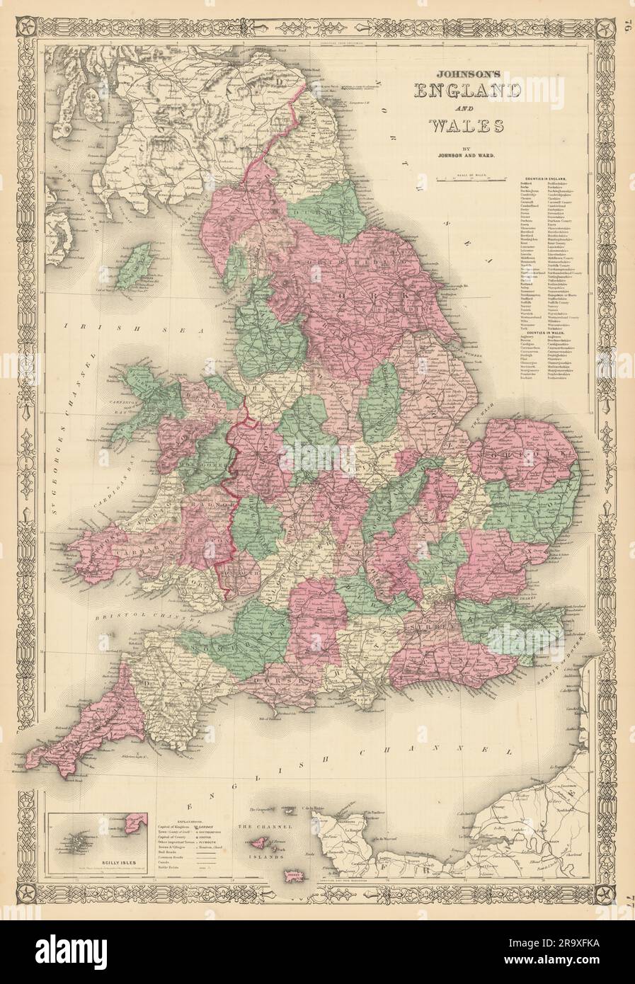 England counties map hi-res stock photography and images - Alamy