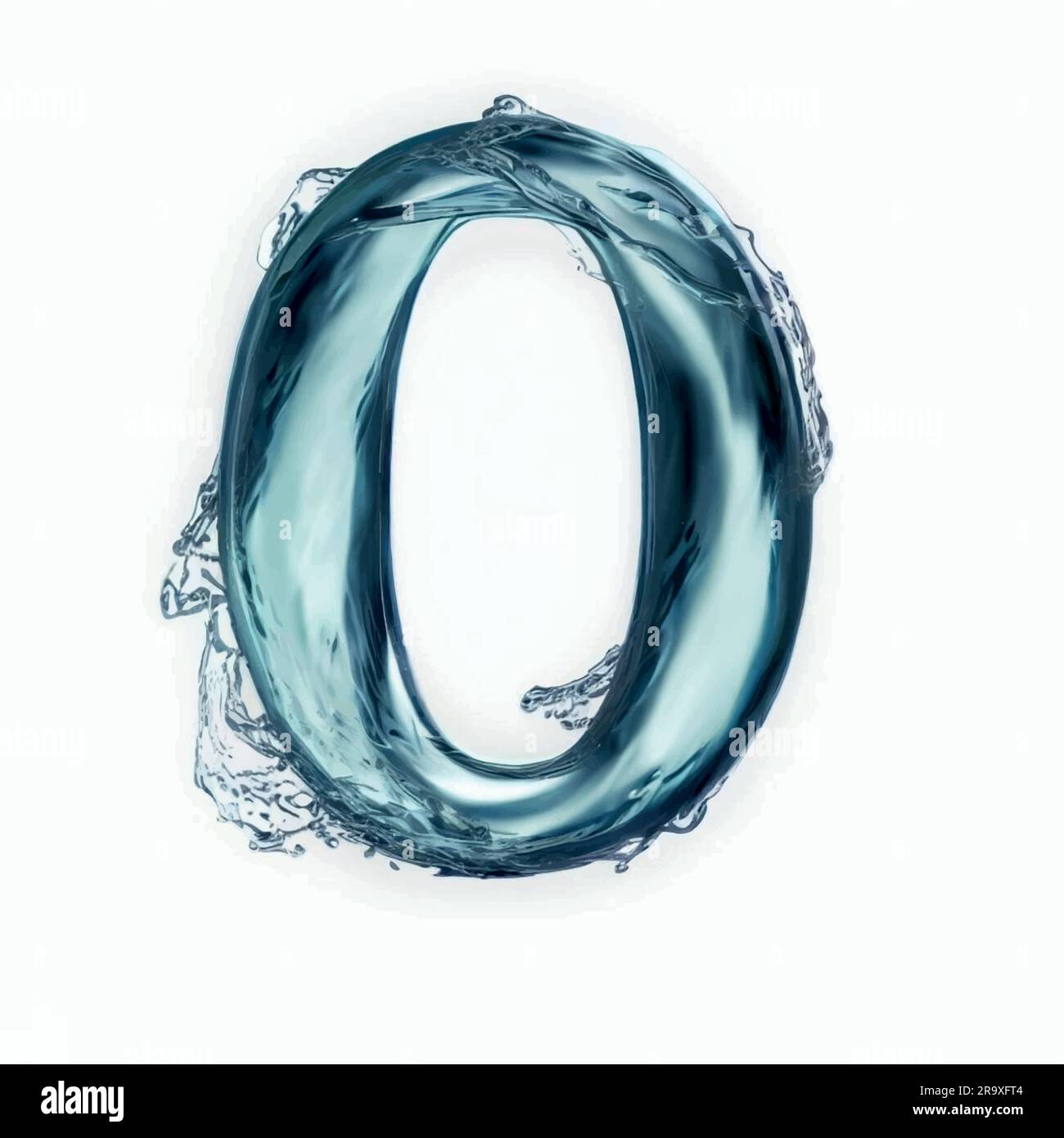 capital letter O in water with blank image background Stock Vector ...
